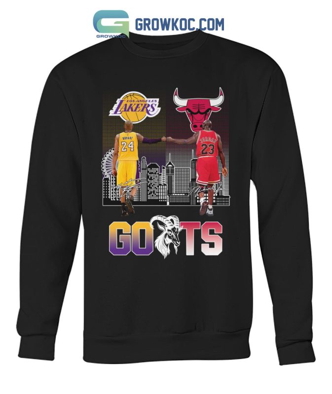 Los Angeles Lakers Kobe Bryant And Chicago Bulls Michael Jordan GOATs T Shirt - Growkoc