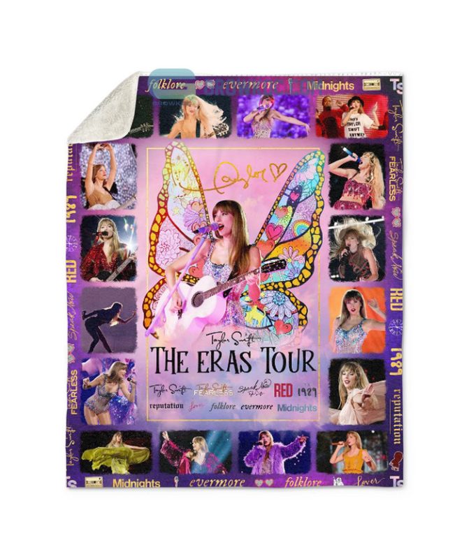 Taylor Swift The Eras Tour Pink Design Blanket Flecee Quilt - Growkoc