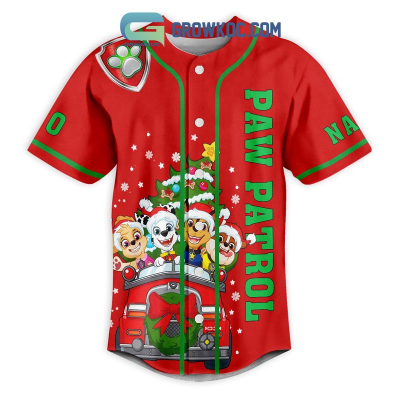 Paw Patrol Have A Pawsome Christmas Holiday Custom Name Number Baseball ...