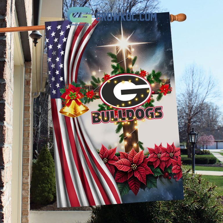 Georgia Bulldogs NCAA Jesus Christmas House Garden Flags - Growkoc