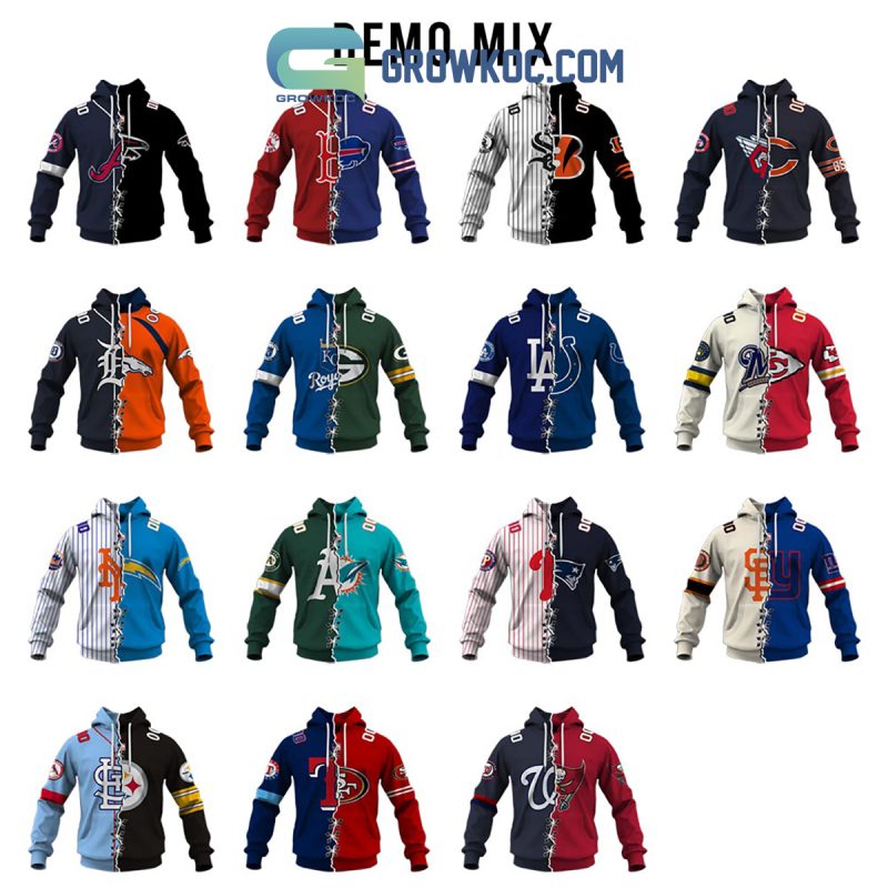 NFL Mix MLB 2 Team Home Jersey Hoodie T Shirt - Growkoc