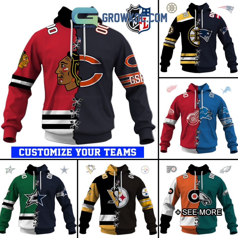 NFL Mix NHL 2 Team Home Jersey Hoodie T Shirt - Growkoc